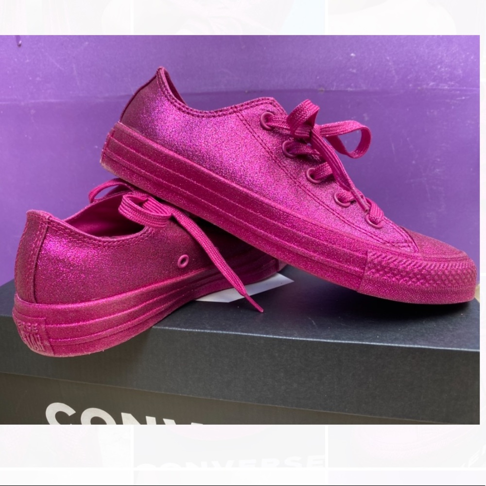 Converse Chuck Taylor Hot Pink Glitter Sneakers Gem